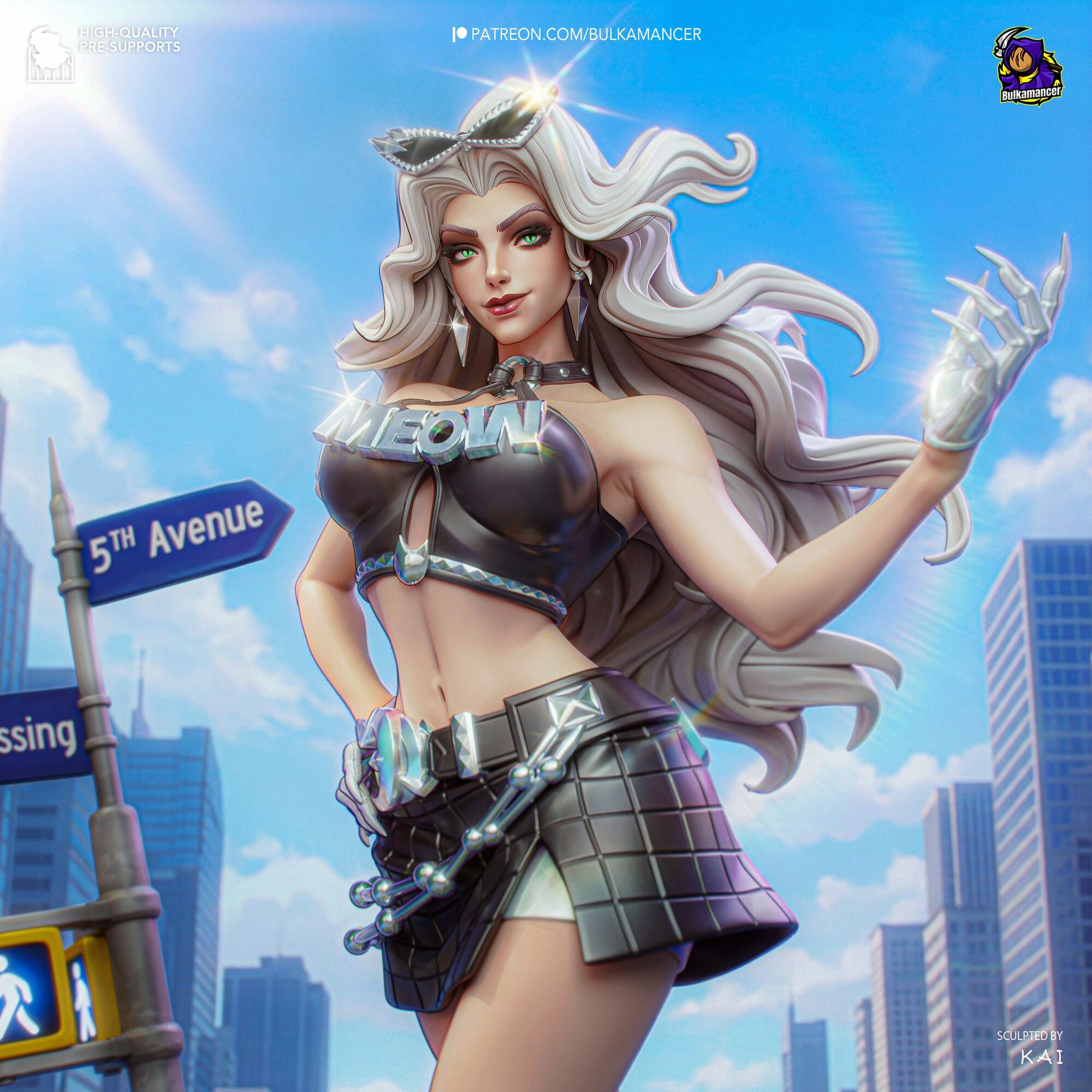Сборная модель Black Cat (Marvel), фигурка, 240мм, 1/8 для покраски