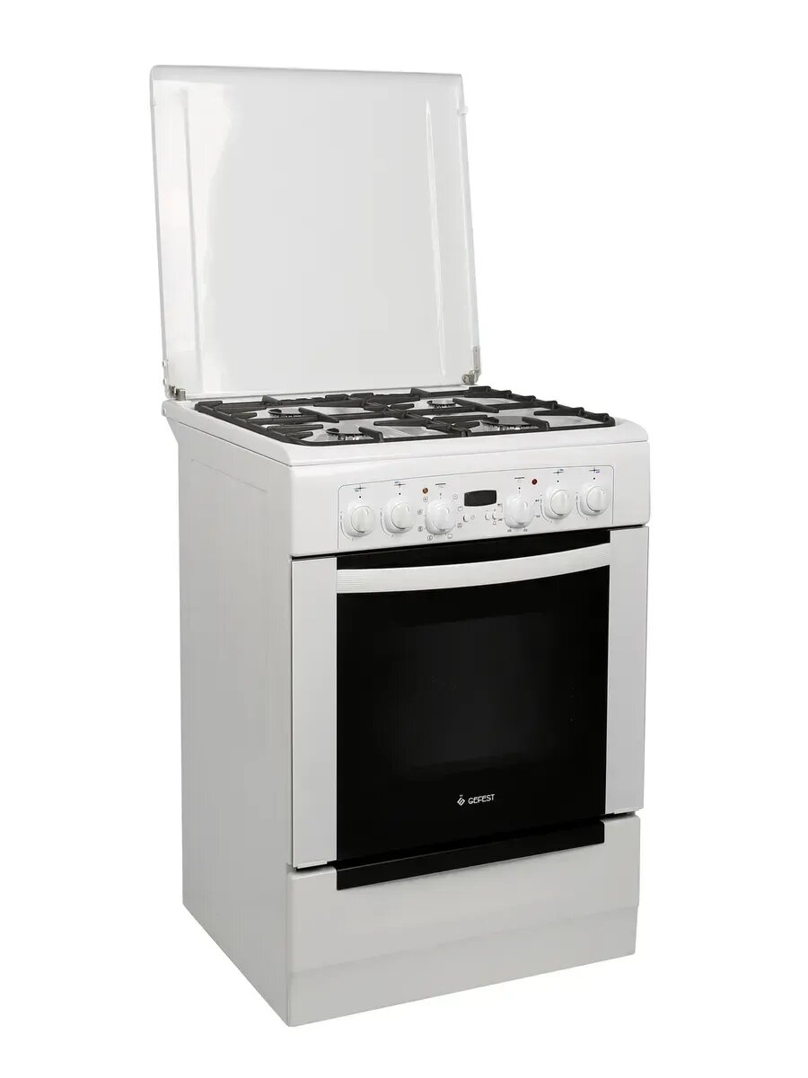 Газовая плита GEFEST 6102-03, с электрической духовкой, 4 конфорки, белый