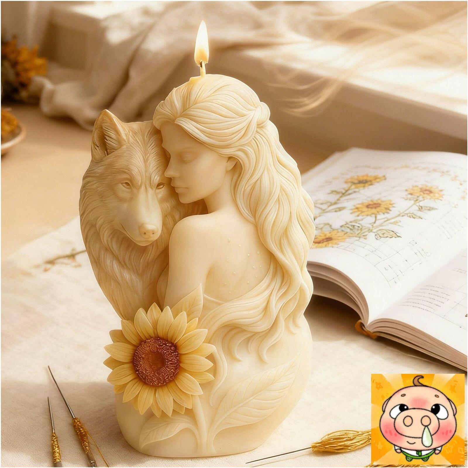 Молд для литья/Силиконовая форма Волчица для DIY поделок, фигурка волчицы, ручная работа, декоративная форма для отливки