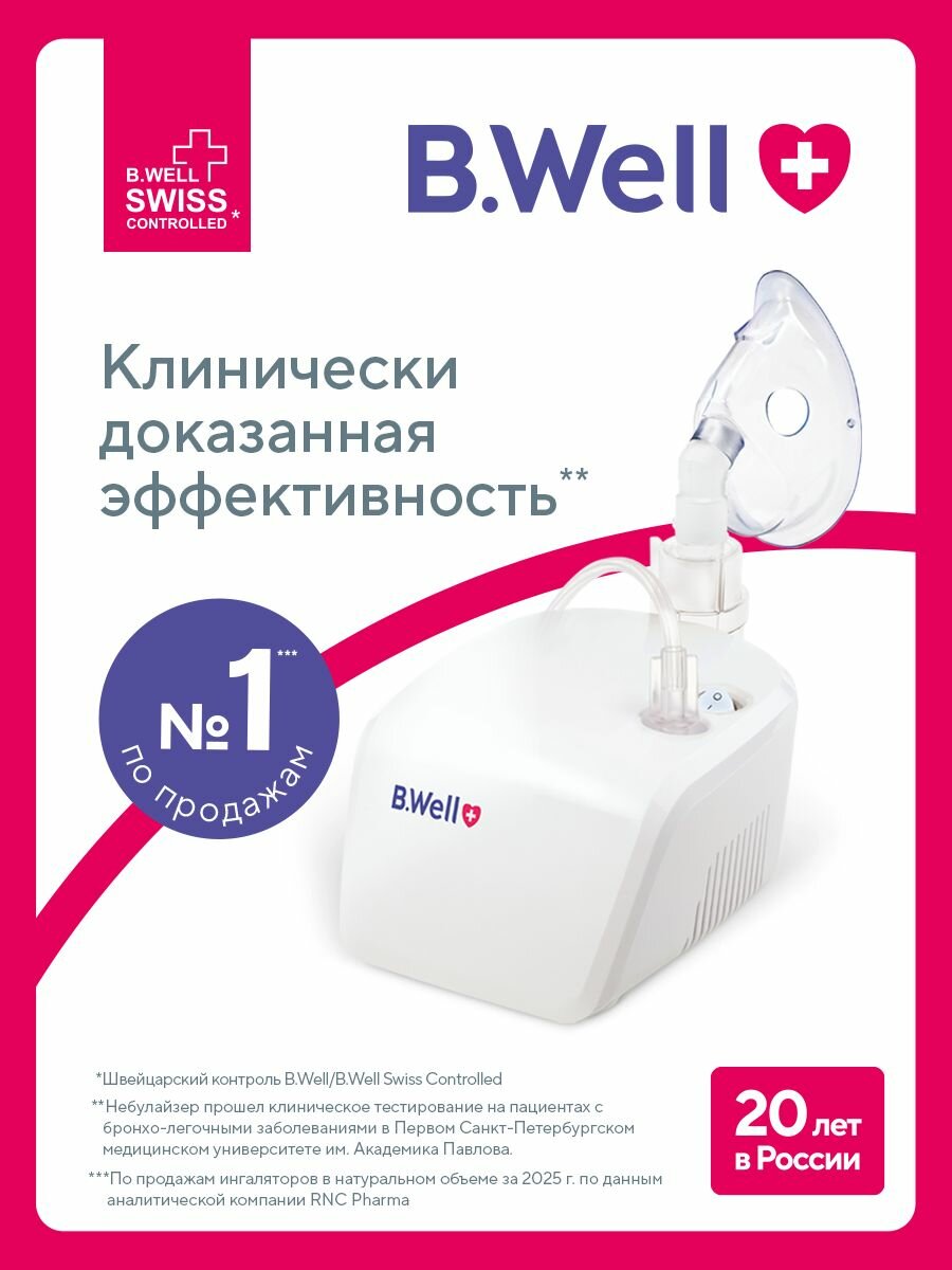 Ингалятор (небулайзер) B.Well PRO-110 компрессорный медицинский, детский и взрослый