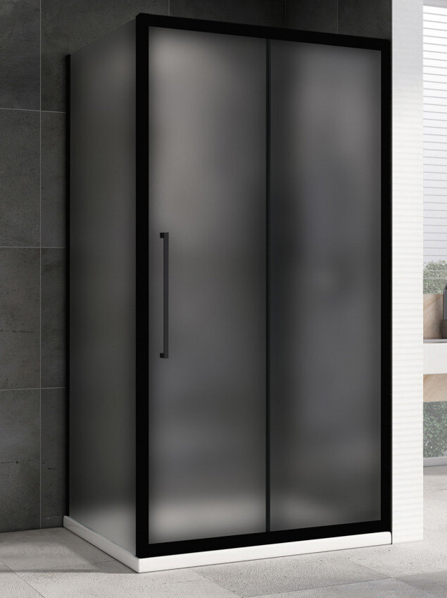 Душевой уголок Abber Schwarzer Diamant AG30170BMH-S80BM 170х80 см, профиль матовый черный, стекло матовое
