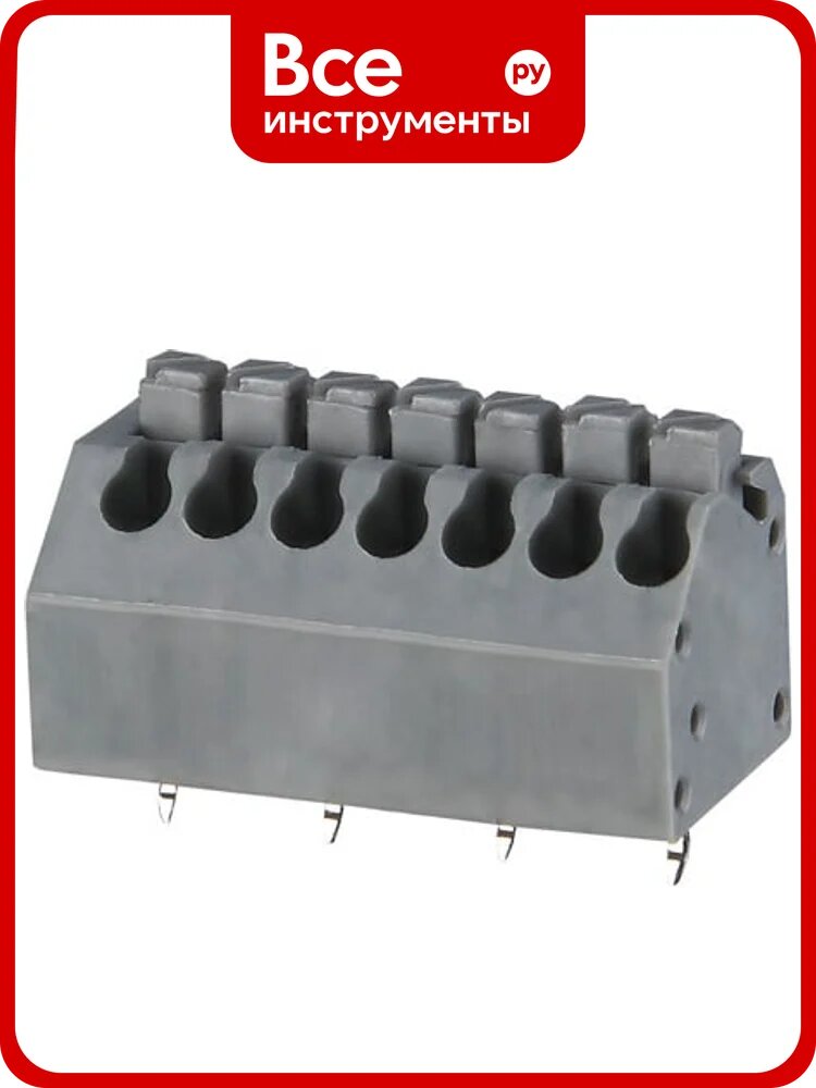 Клеммник Fibox 3 к. ш. 3.50 мм, шахм. межр. 5.00 мм, зажимной 45 гр, сер. на пл. CM-250-3.5-3B GREY Т03758652