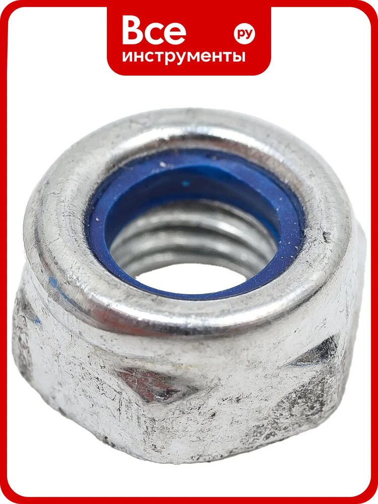 Гайка STEELREX с нейлоновой вставкой, стальная, цинковое покрытие, стандарт DIN 985, повышенная прочность