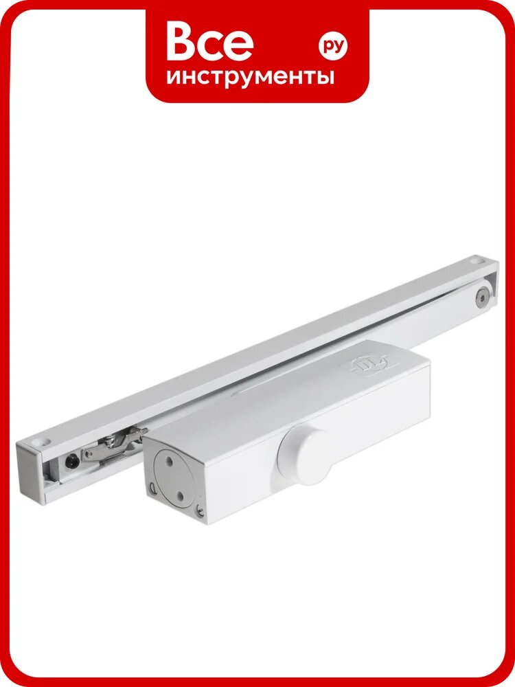 Доводчик DOORLOCK DL100S size 3 со скользящей тягой, белый, с функцией Hold Open 75514, белый