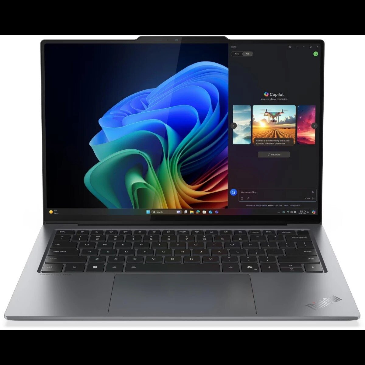Ноутбук Lenovo ThinkPad X9-14 G1 Aura Edition 21QA002CGQ (клав. РУС. Грав.) Grey 14" WUXGA OLED 400nits Ultra 7 258V/32Gb/1Tb SSD//W11Pro bios/AL-Bottom