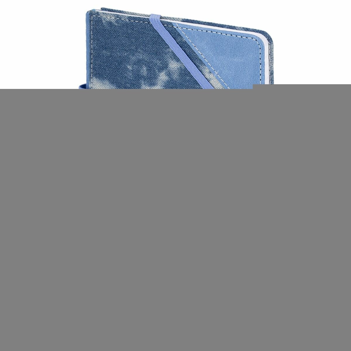 Блокнот 80л, А5 Brauberg "Denim", ткань/экокожа, резинка, держатель, клетка, голубой (117138), 20шт.