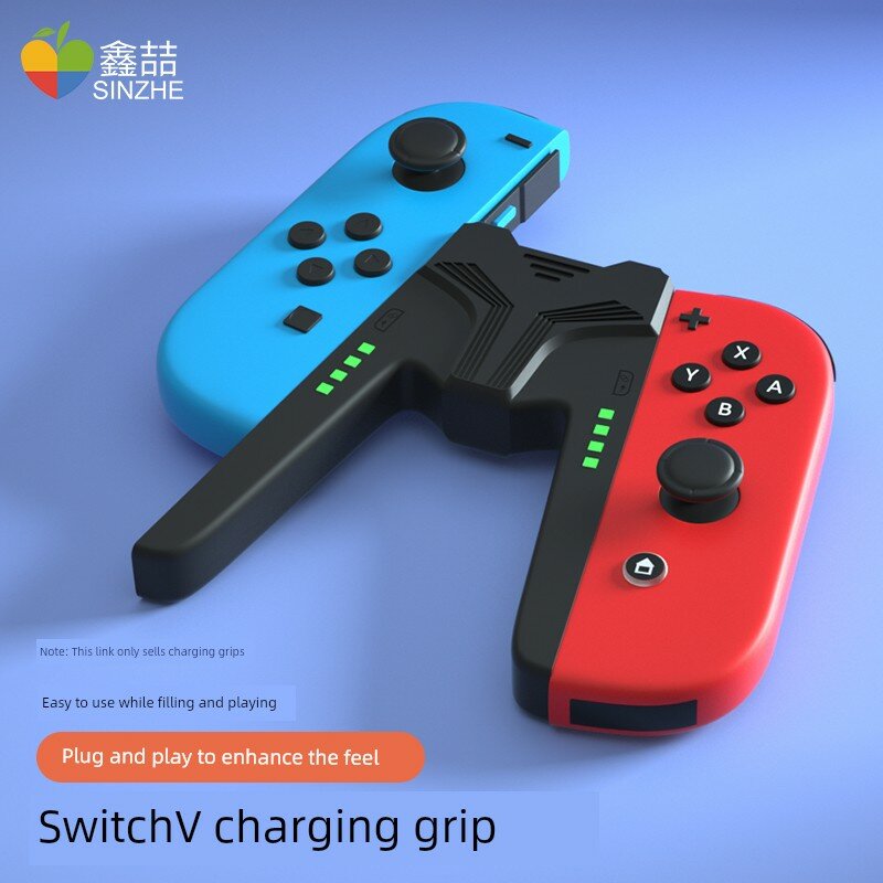 V-образная зарядная ручка для контроллеров Nintendo Switch Joy-Con, универсальная подгонка, черный цвет, модель A224