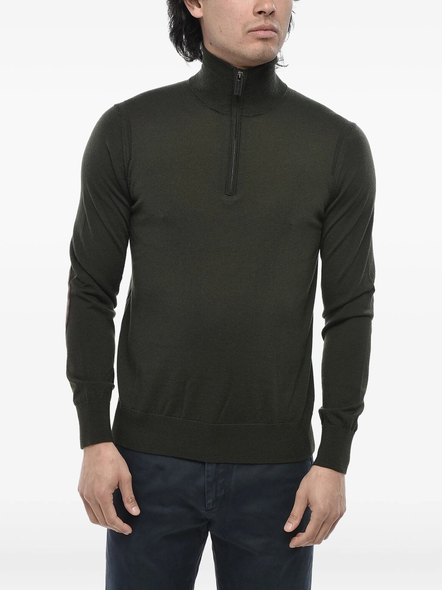 Рубашка Half-zip elbow-patchs polo shirt