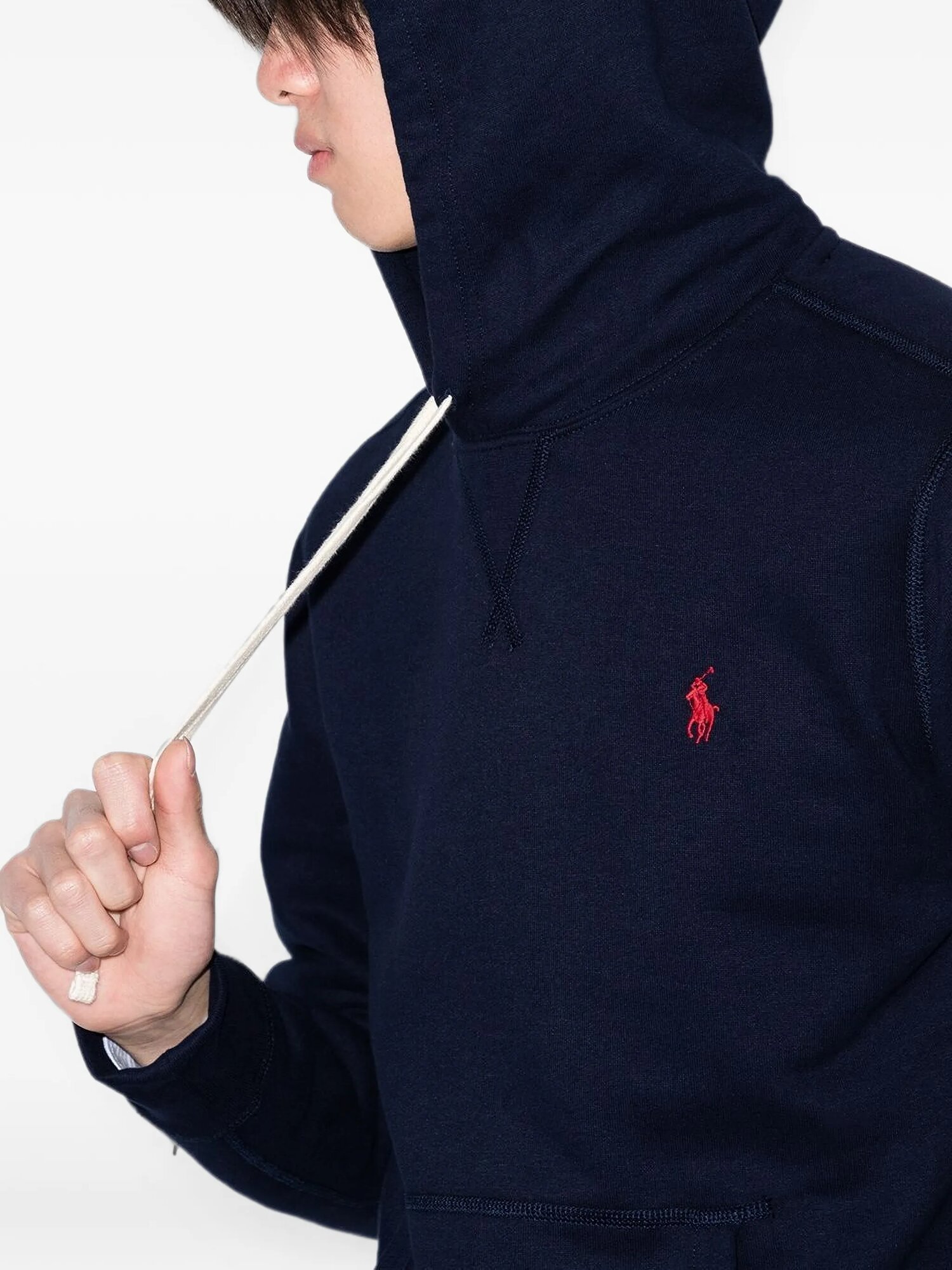 Худи Polo Ralph Lauren Logo-embroidered drawstring hoodie, размер 52, , Синий принт — фото 1