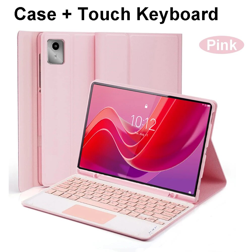 Чехол для Lenovo Tab M11 11 дюймов с Bluetooth-клавиатурой HUAIBX Розовый, Pink C, French