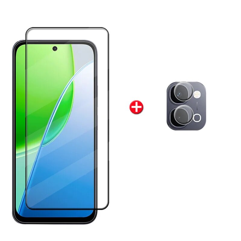 Защитное стекло 6-в-1 для Vivo Y31D, закаленное стекло 9H с полным покрытием и 1 Glass and 1 Len