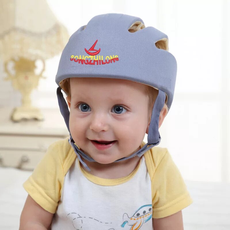 Детский шлем от падений, легкий, дышащий, безопасный для детей 1-3 лет, серый, размер E/F 43-53см