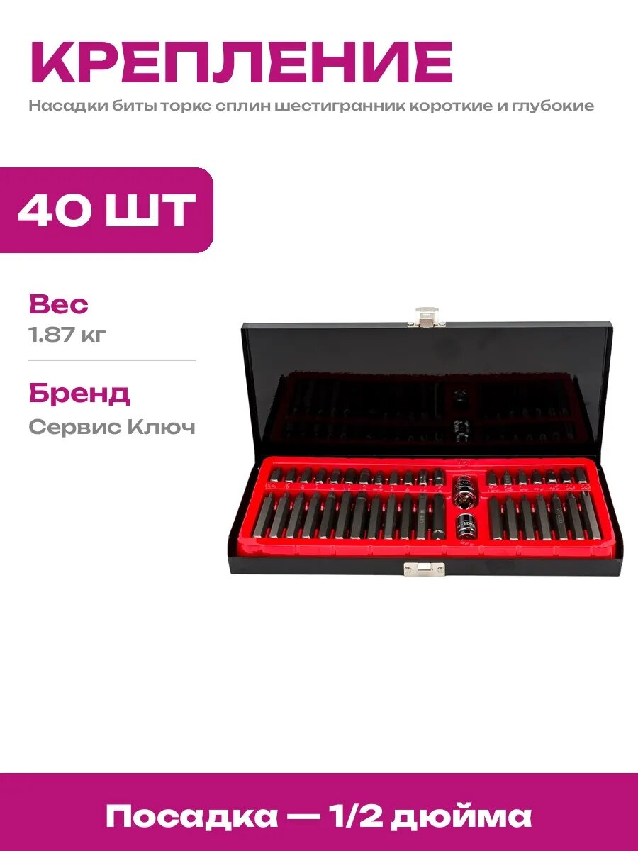Комплект бит торкс сплайн шестигранник для ручного привода