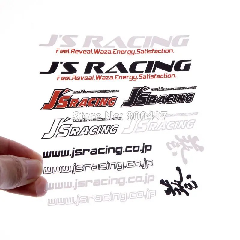 Набор наклеек JDM J's Racing для автомобилей, прозрачные водонепроницаемые наклейки из ПЭТ для автотюнинга, аксессуары для стайлинга мотоциклов, окон и бамперов