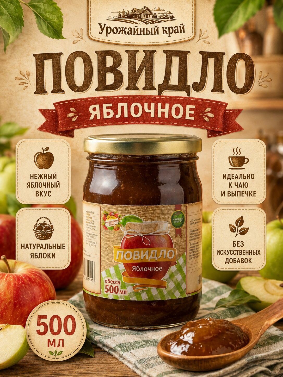 Повидло яблочное, 500 г