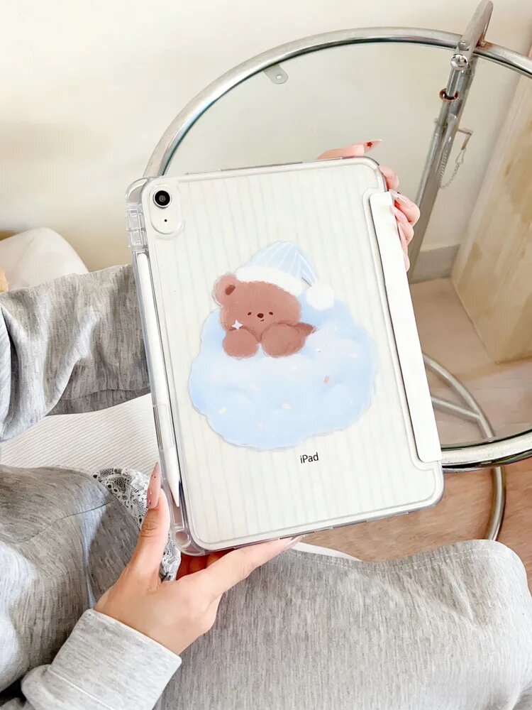 Чехол для iPad 9 2021 (10.2"), противоударный с Y-подставкой, рисунок Милый медведь