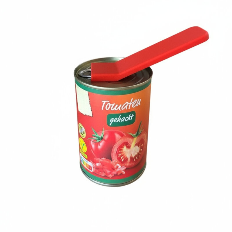 Ручной консервный нож с рычагом для одной руки, из прочного пластика, красный