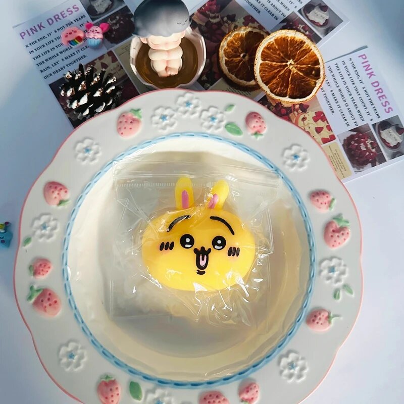 Фигурки Chiikawa Kawaii Squishy Hachiware Usagi Bandai Желтый, wushaqi