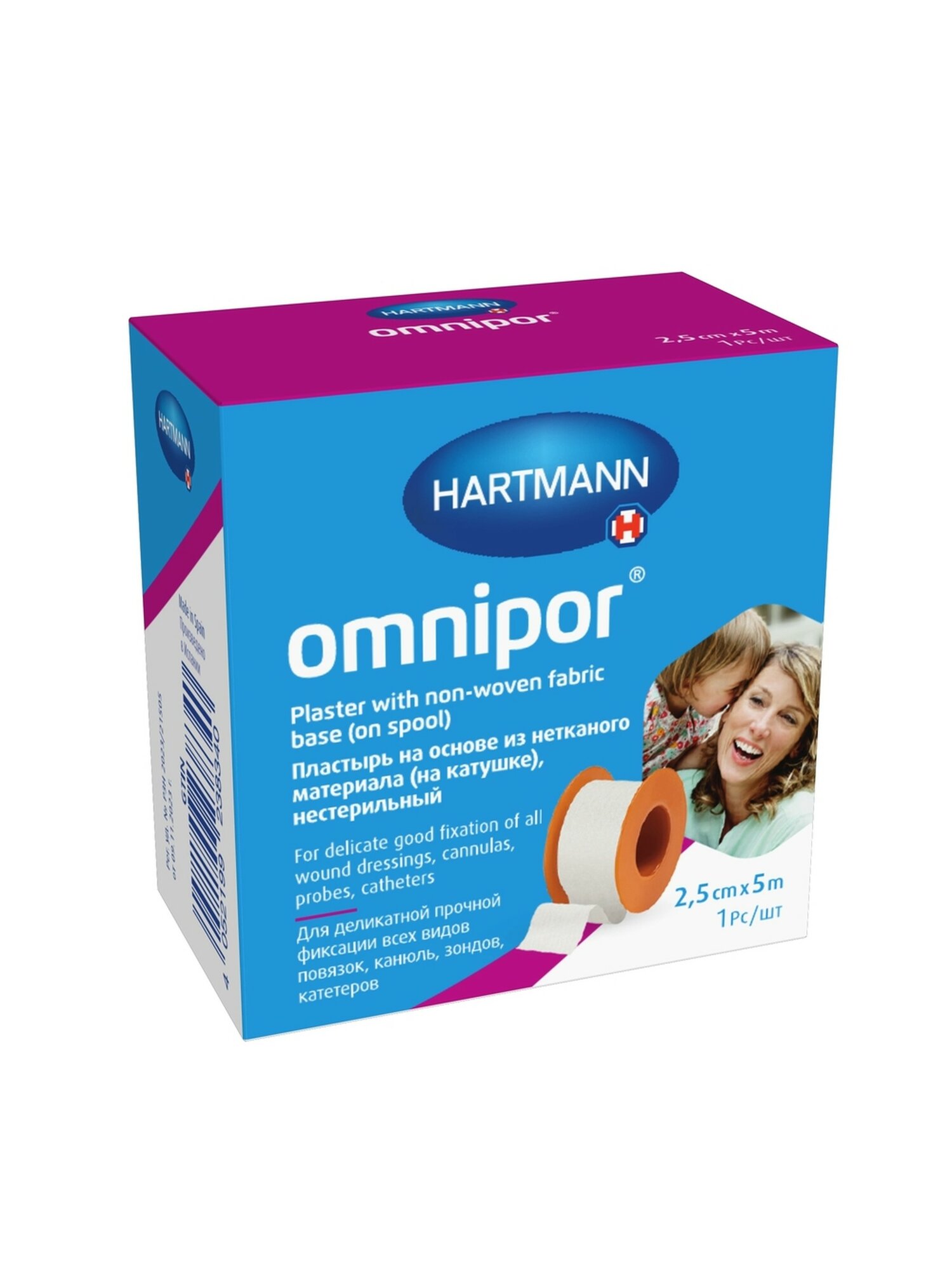 Пластырь OMNIPOR на основе из нетканого материала (на катушке) Н/стер 2,5СМX5М