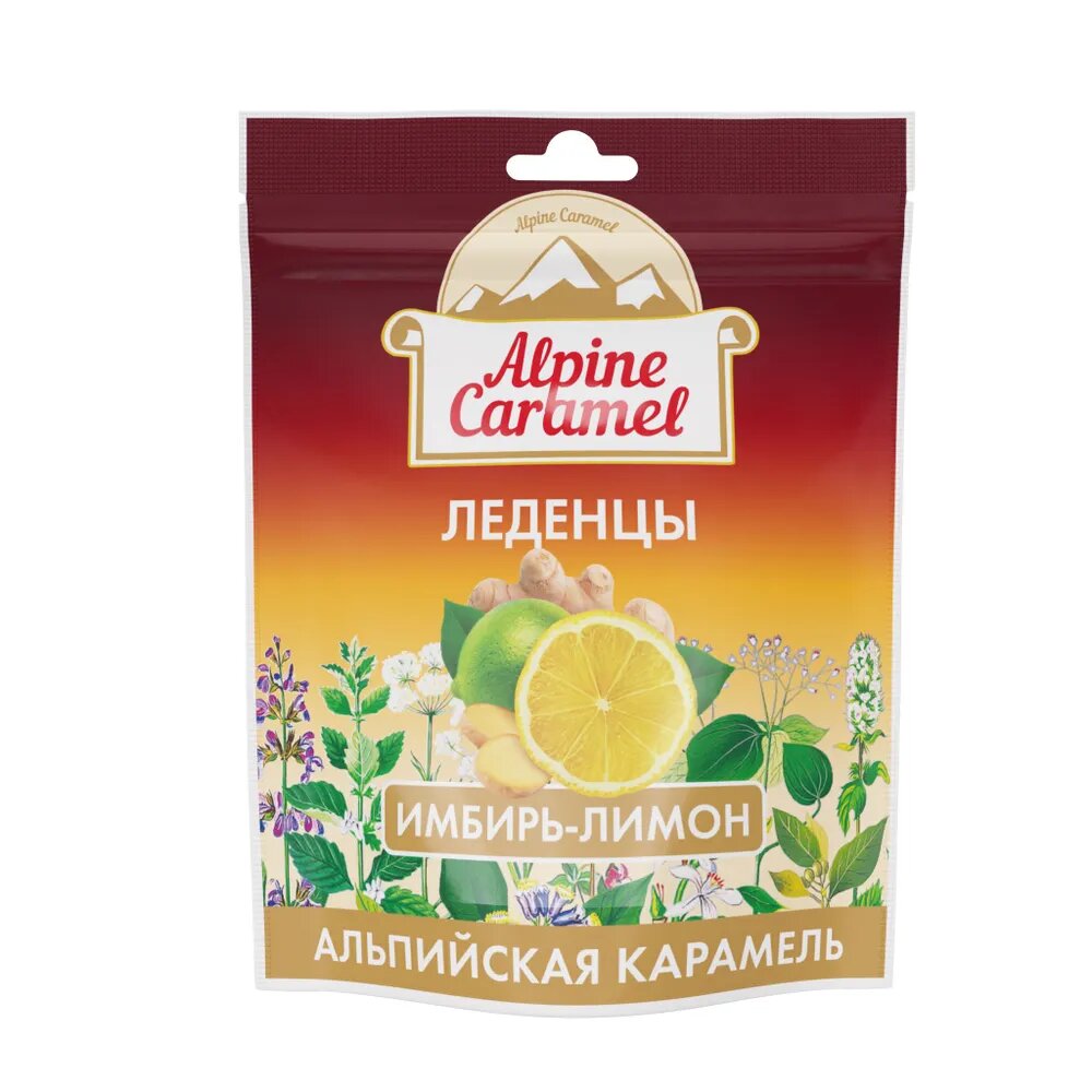 ALPINE CARAMEL альпийская карамель леденцы имбирь-лимон ПАК. 75Г (БАД)