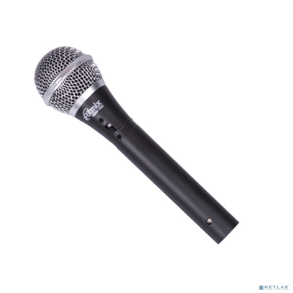 RITMIX RDM-155 (Black) {50 Гц - 10 кГц, 600 Ом, чувств. микр. -50 дБ, выход 6.3 мм, размер 50 x 50 x 180 мм, длина кабеля 5 м, пластик, черный}