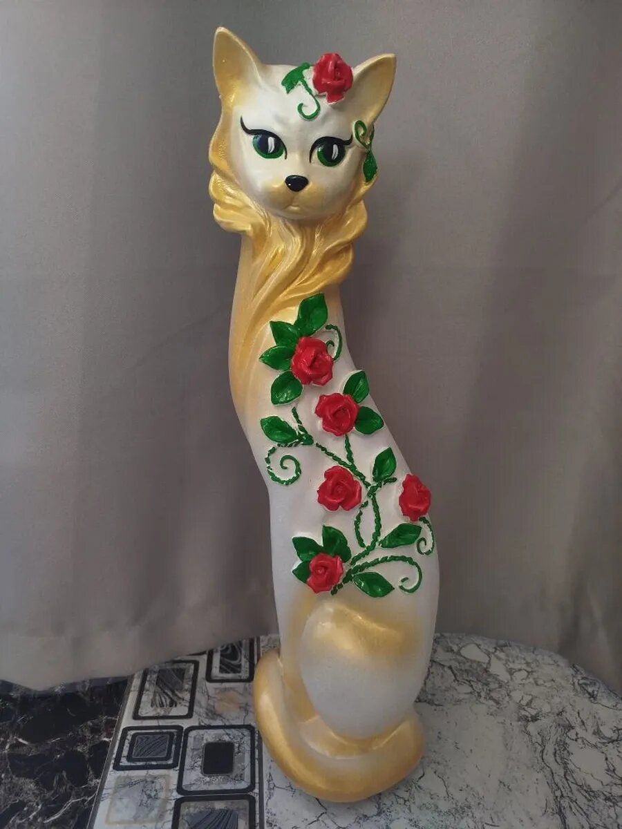 Копилка "Маркиза Китайские розы", высокопрочный гипс, 48 см x 18.5 см x 17 см