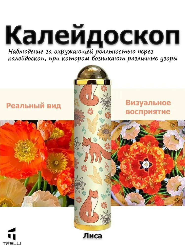 Калейдоскоп детский "Лиса", игрушки для детей, для наблюдения за пейзажем