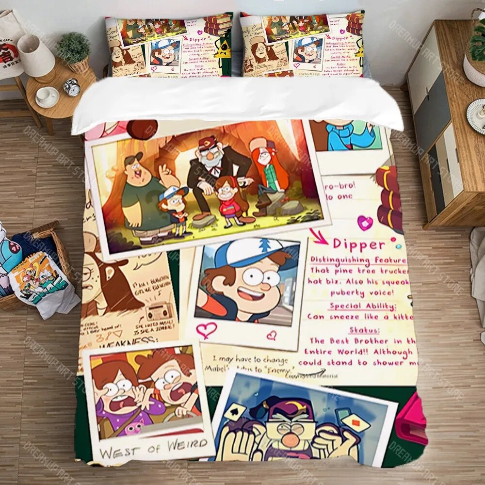 G-Gravity Falls Queen Комплект постельного белья US Twin 173x218cm, 4