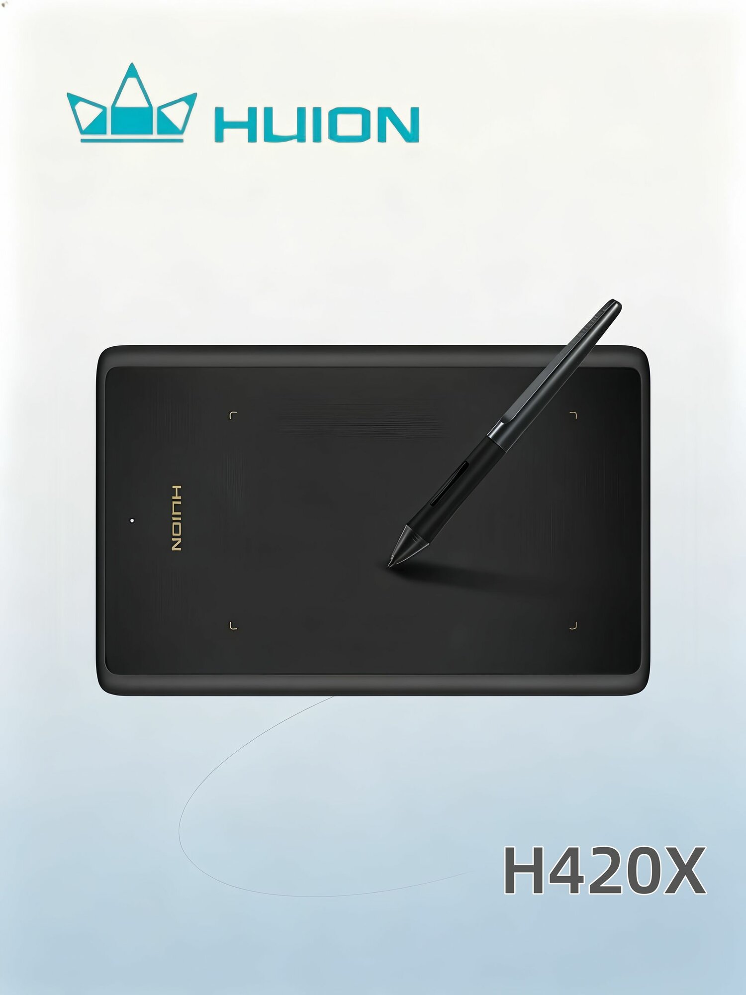 Графический планшет HUION Inspiroy H420X, черный, светло-серый