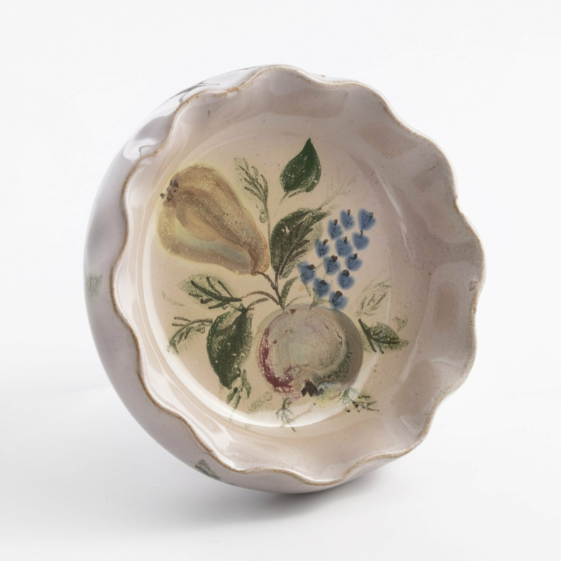 Пепельница с изображением фруктов и цветов, керамика, СССР, 1960-1980 гг.