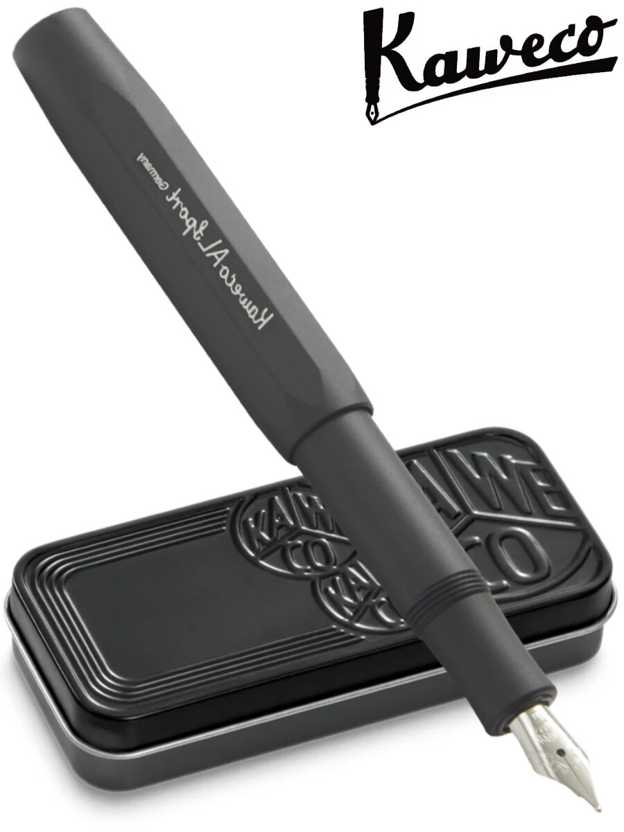 Перьевая ручка Kaweco AL Sport Black (10000097) F 0.7мм черный матовый корпус