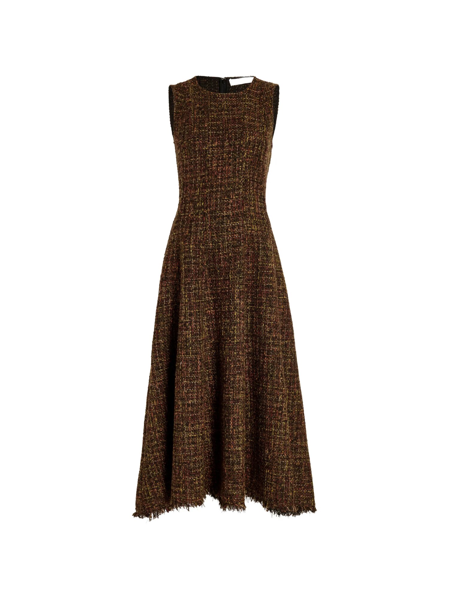 Платье Proenza Schouler White Label Beatrix frayed tweed midi dress