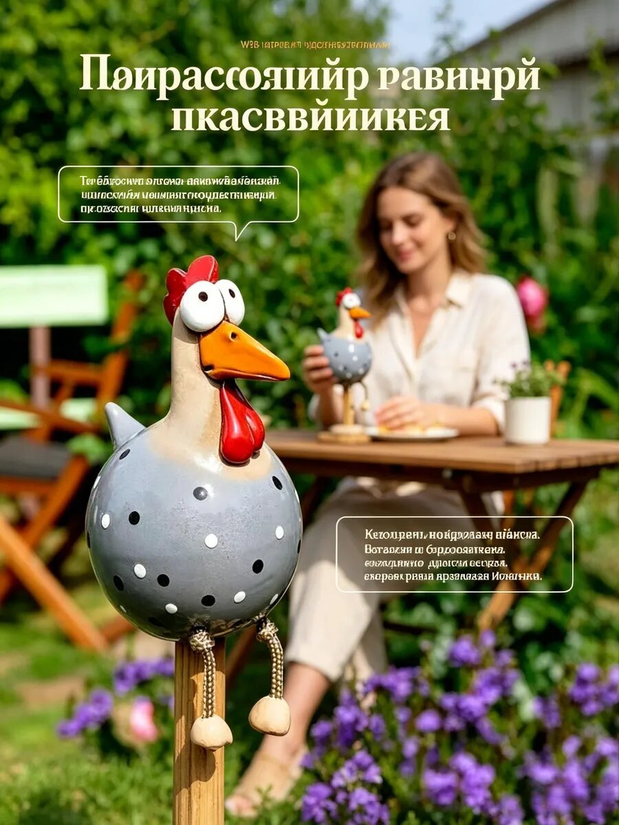Садовая фигурка курочки из пластика 28*8.5CM