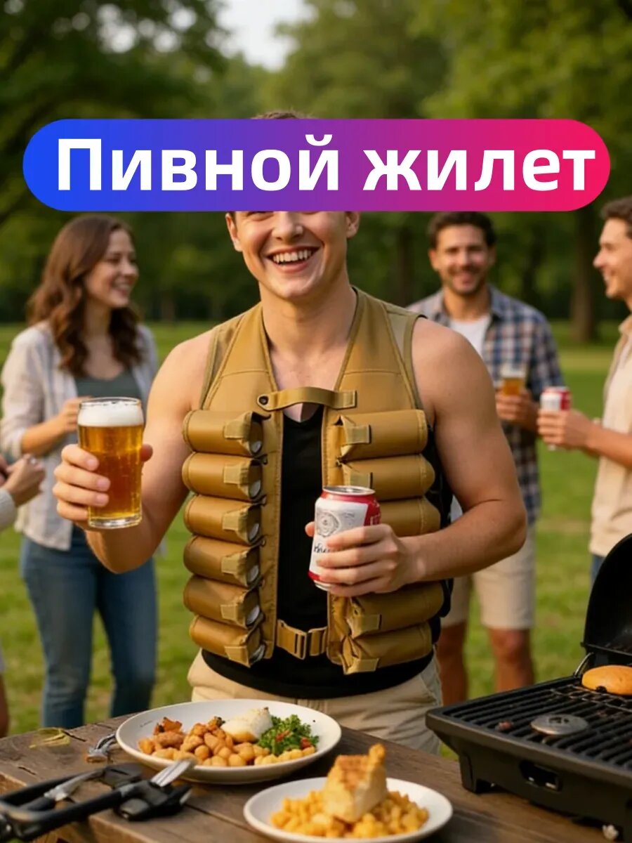 Жилет для пива с карманами - пивной жилет