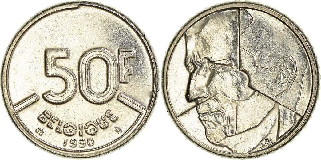 Бельгия 50 франков, 1990 BELGIQUE XF