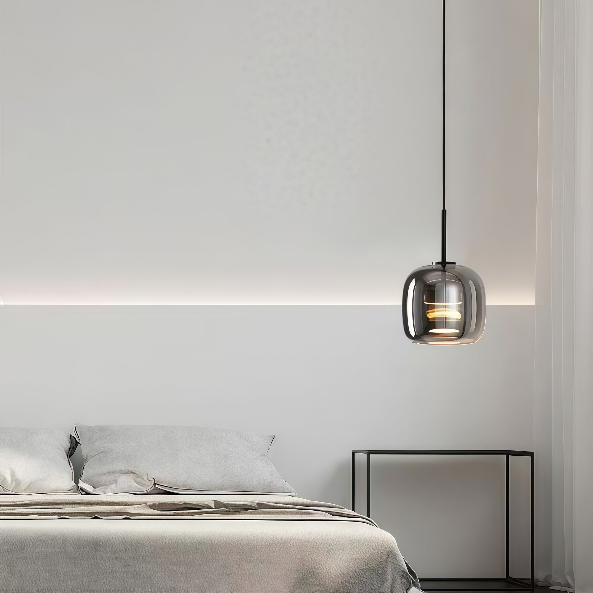 Люстра Cassina, прозрачно-серая, стеклянный абажур, 18 см, трехцветное затемнение