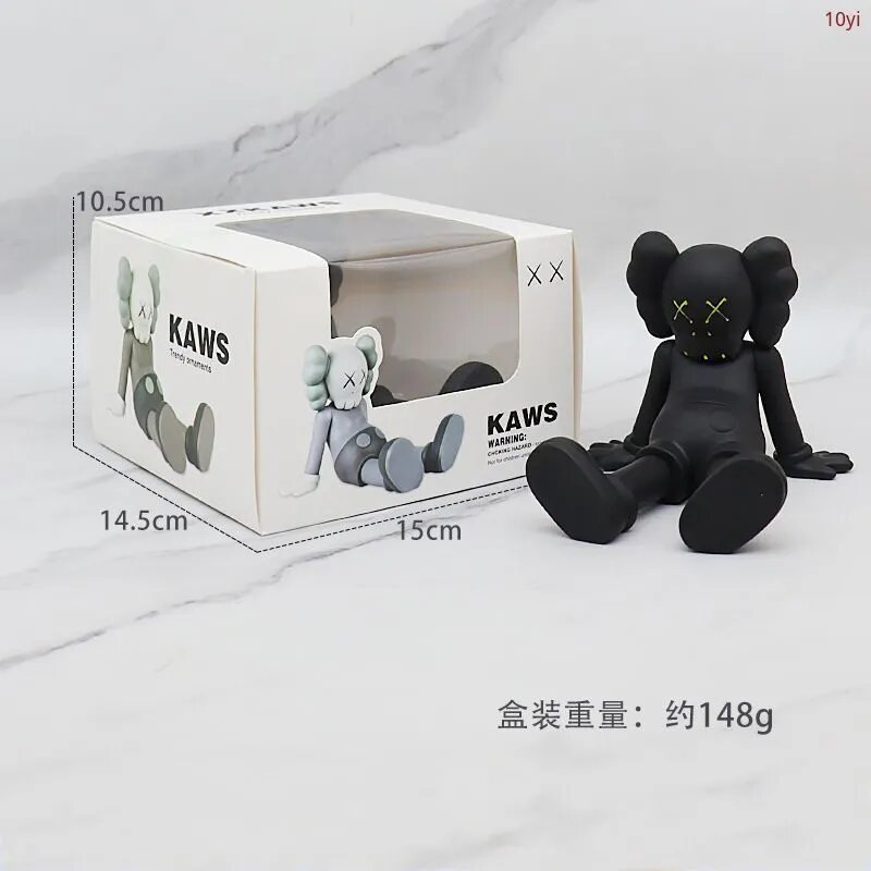 Коллекционная KAWS 20 см / Игрушка-компаньон, Черный, Эпоксидная смола