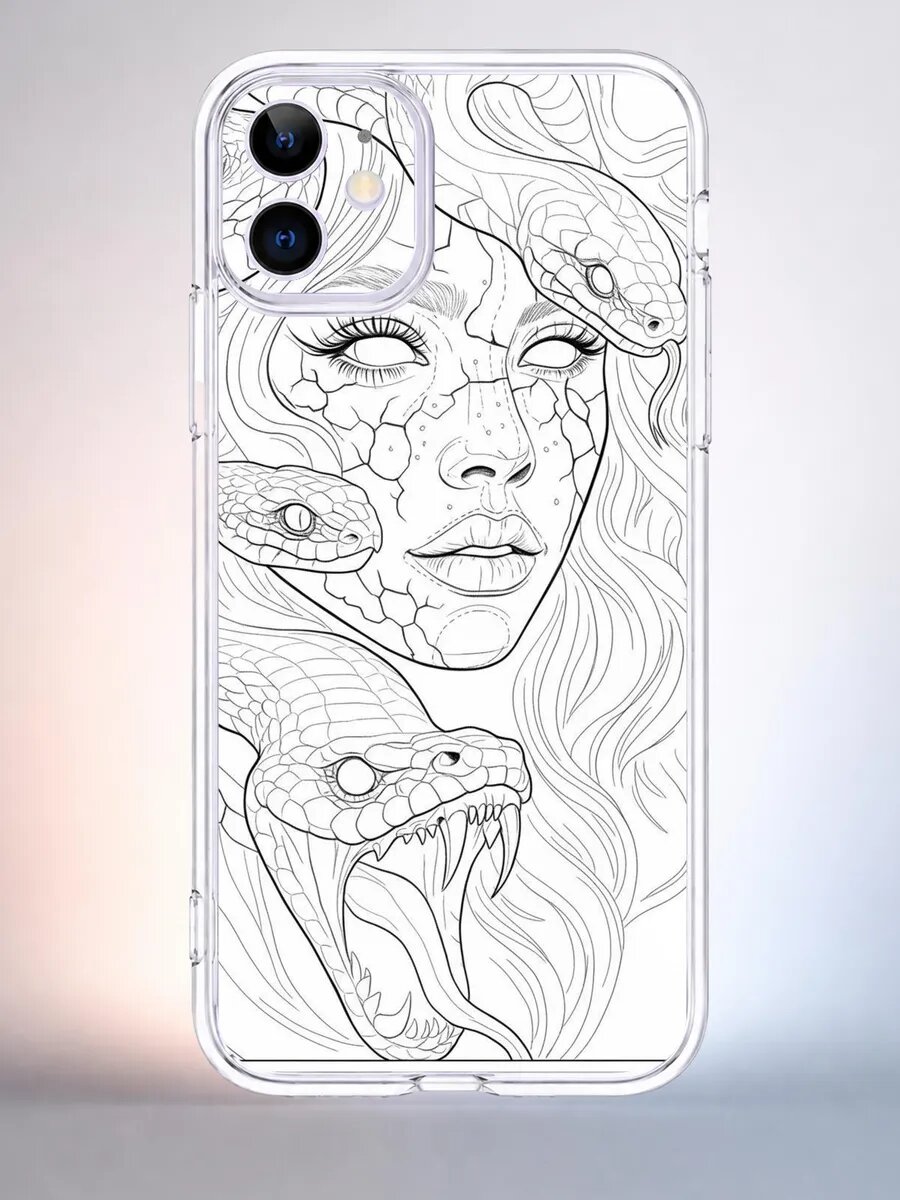 Чехол iPhone 13 женское лицо Y2K Indie Sleaze