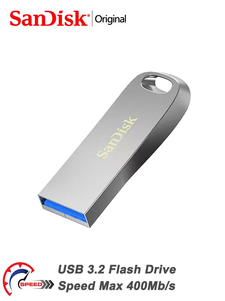 256 ГБ USB-флеш-накопитель Ultra Luxe SDCZ74-256G (Ultra Luxe SDCZ74-256G), USB 3.2, до 400 мб/сек, Металл, кремовый