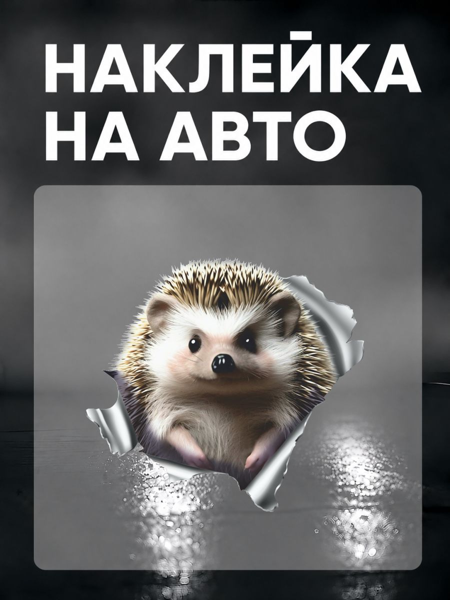Наклейка на авто Ежик выглядывает