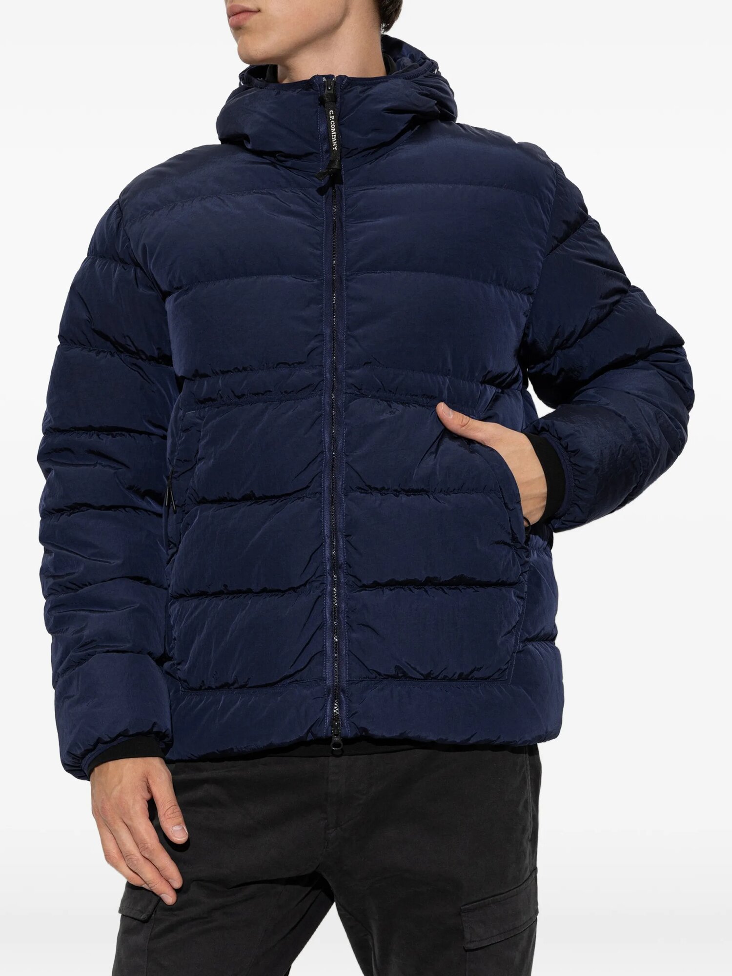 Куртка C.P. COMPANY Chrome-R Goggle down jacket, размер 2XL, синий — фото 1
