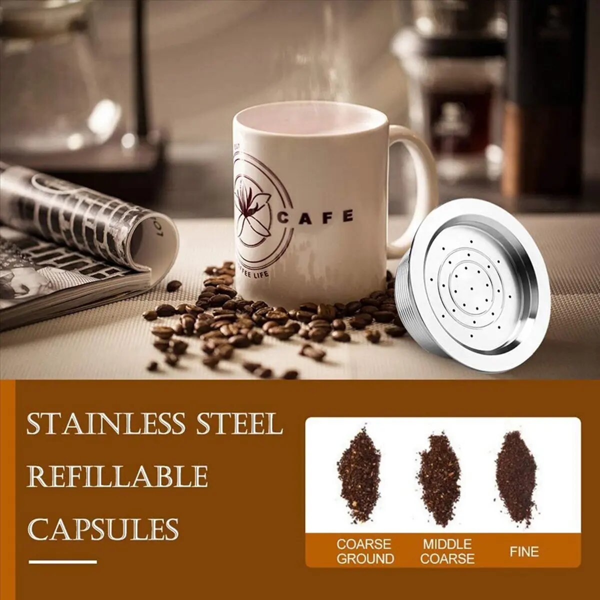 Многоразовые капсулы для кофе ABUB из нержавеющей стали для Lavazza A Modo Mio Jolie