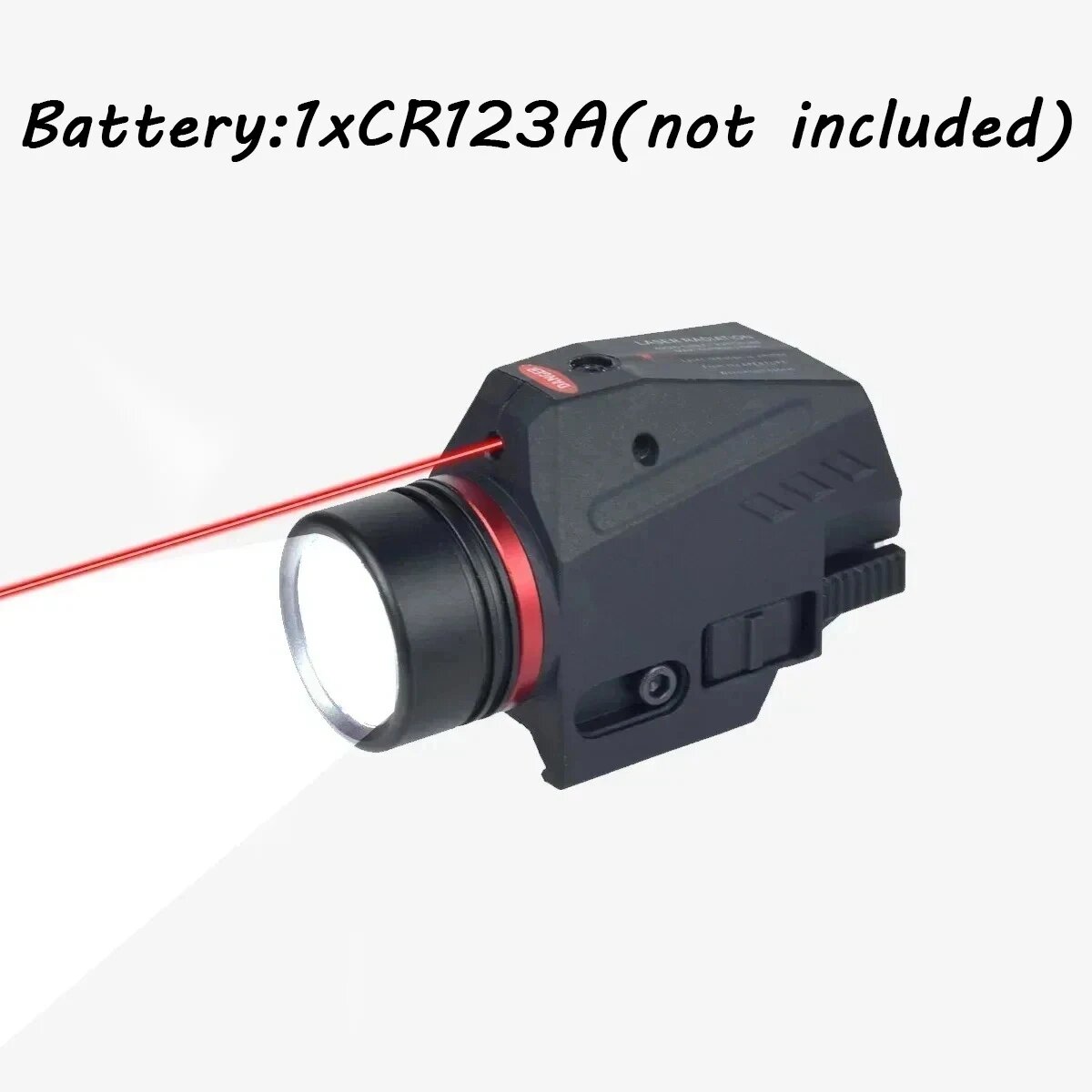 GeRuiLaite USB-фонарь с лазером красный-зеленый 500 люмен для пистолета 1911, G17, G19 BK Type3 Red