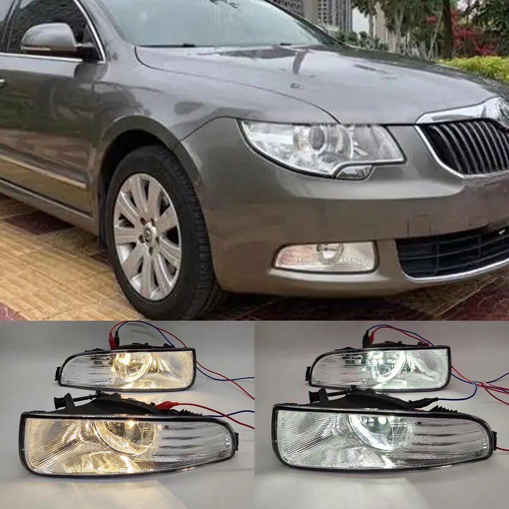 Лампа автомобильная 2 шт. арт. Skoda Superb MK2 2009 2010 2011 2012 2013 Передняя галогенная противотуманная фара