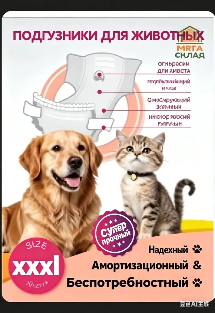 Подгузники впитывающие для собак средних и крупных пород XXXL