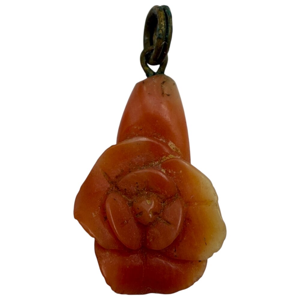Подвеска "Роза", 1.8 см, коралл, 1950-1970 гг, Тайвань