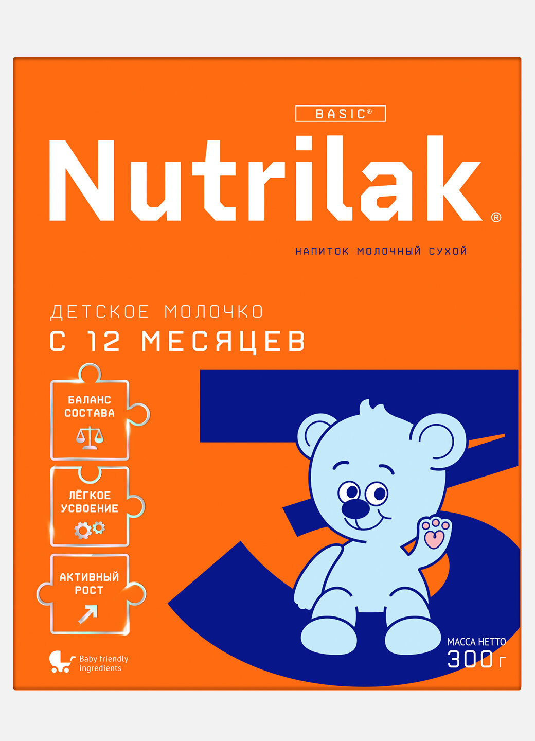 Напиток молочный сухой Nutrilak 3, для детей с 12 месяцев, 300 г