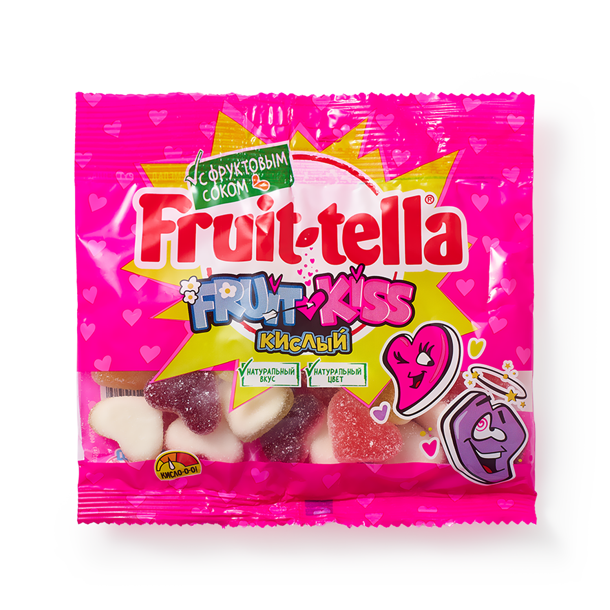 Мармелад Fruittella Fruit Kiss, жевательный, с натуральным соком, 100г