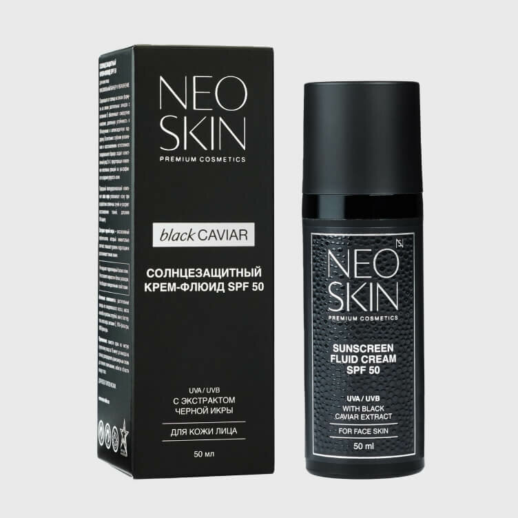Крем для лица SPF 50 солнцезащитный флюид, для всех типов кожи Neo Skin, 50 мл