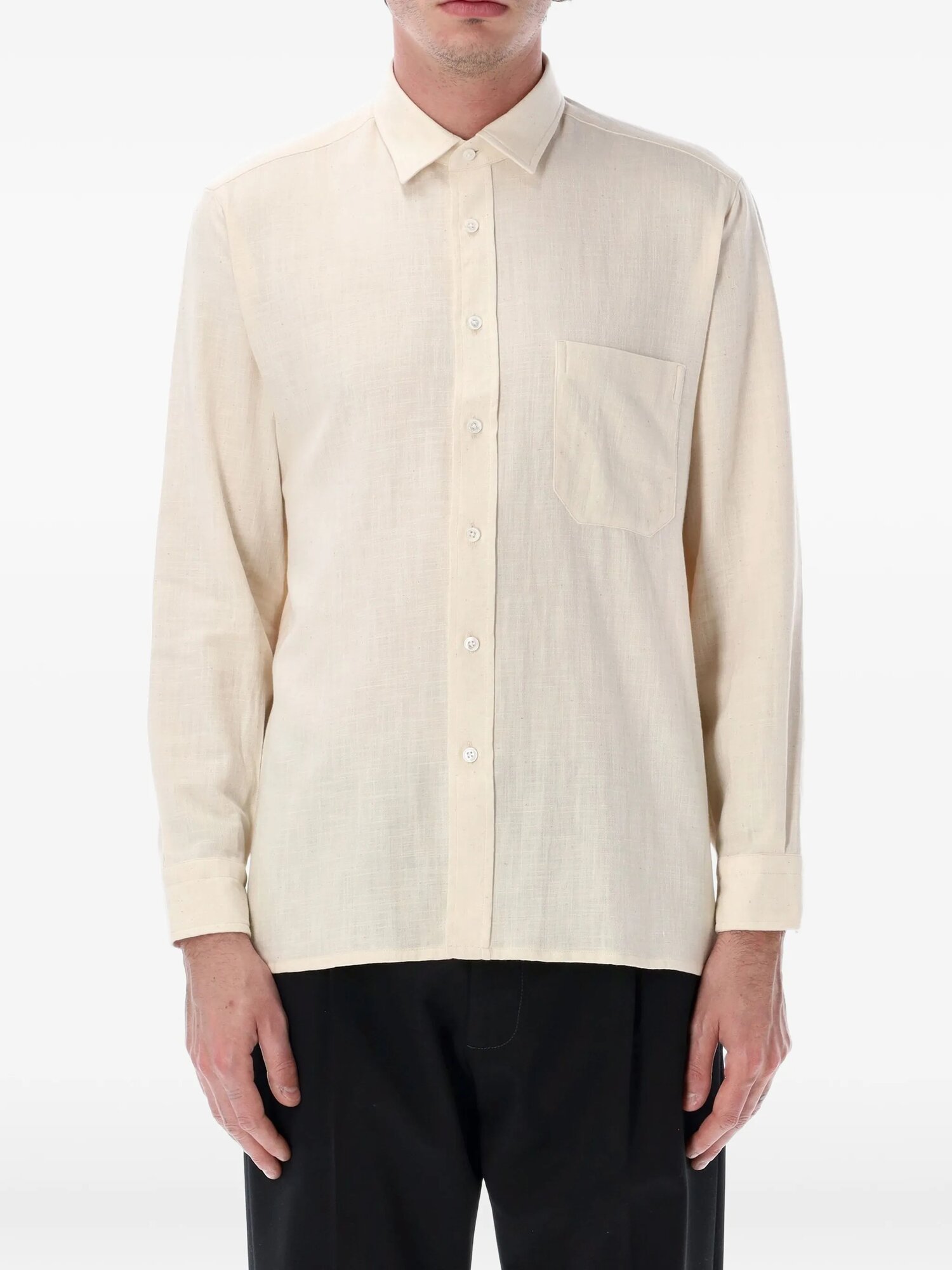 Рубашка Salvatore Piccolo Tahiti chest-pocket long-sleeve shirt